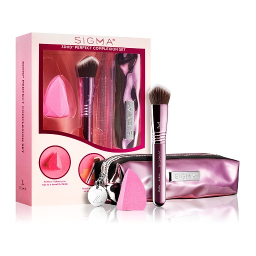 Sigma 3DHD Perfect Complexion Set سيت فرشاة، بيوتي بلندر وحقيبة | Miswag